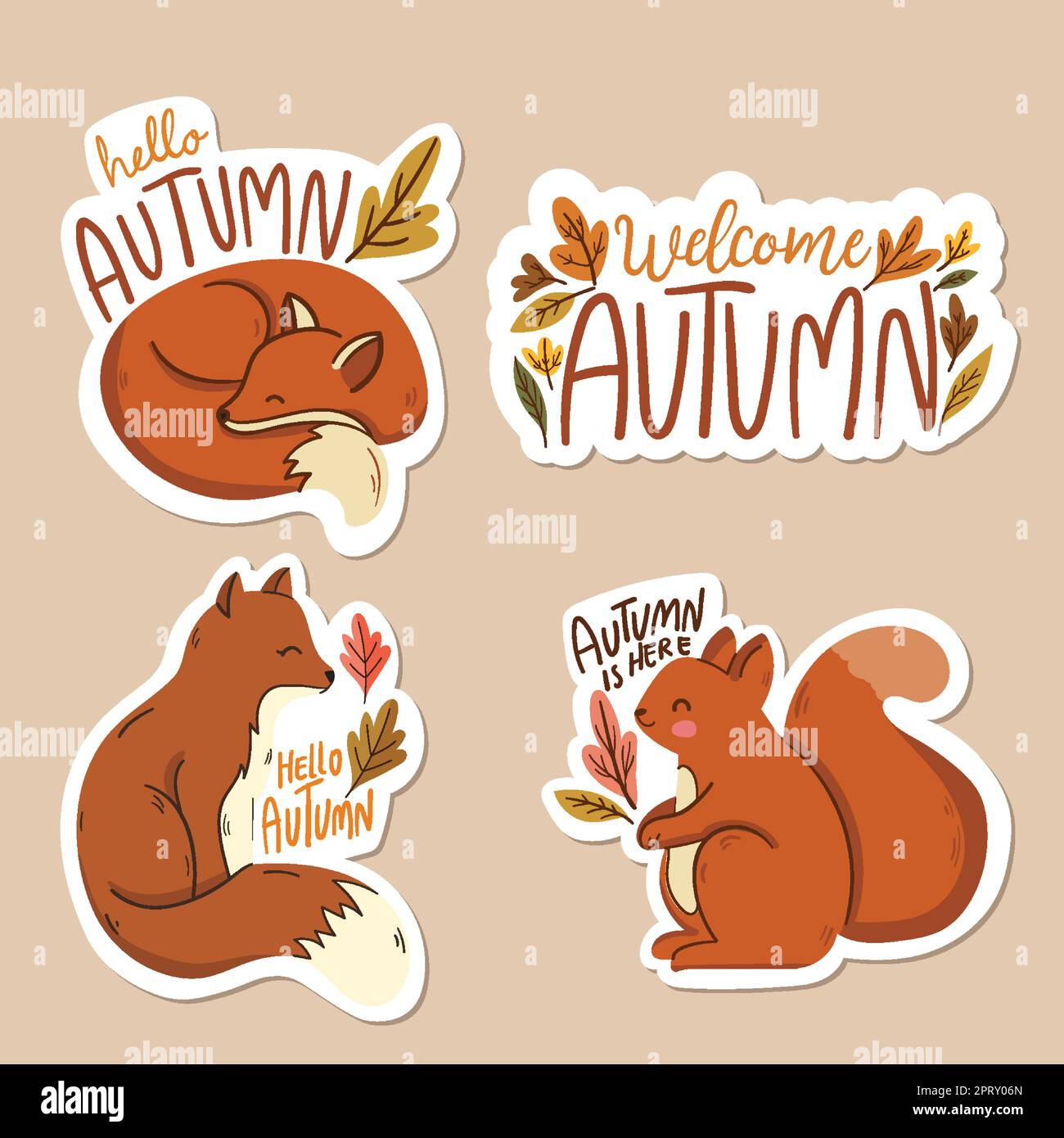 Red fox sticker Stock Vector Images - Alamy
