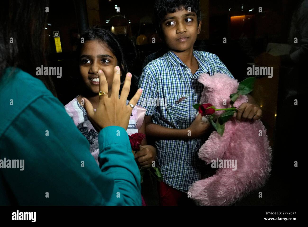 Indian citizens who were evacuated from Sudan arrive at the Mumbai ...