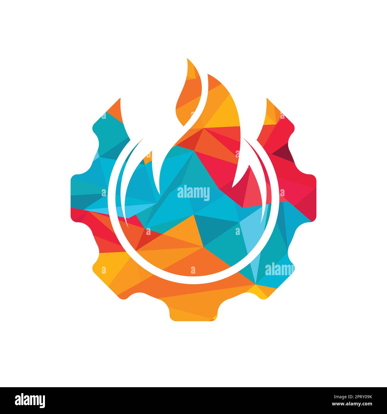 Gear and fire vector logo design template Stock Vector Image & Art - Alamy