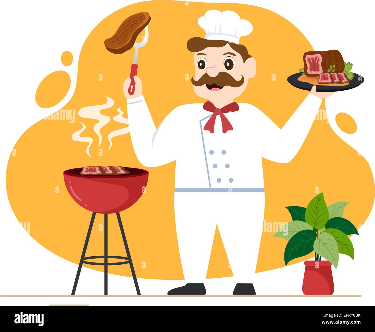 Steakhouse of Grilled Meat with Juicy Delicious Steak, Salad and ...
