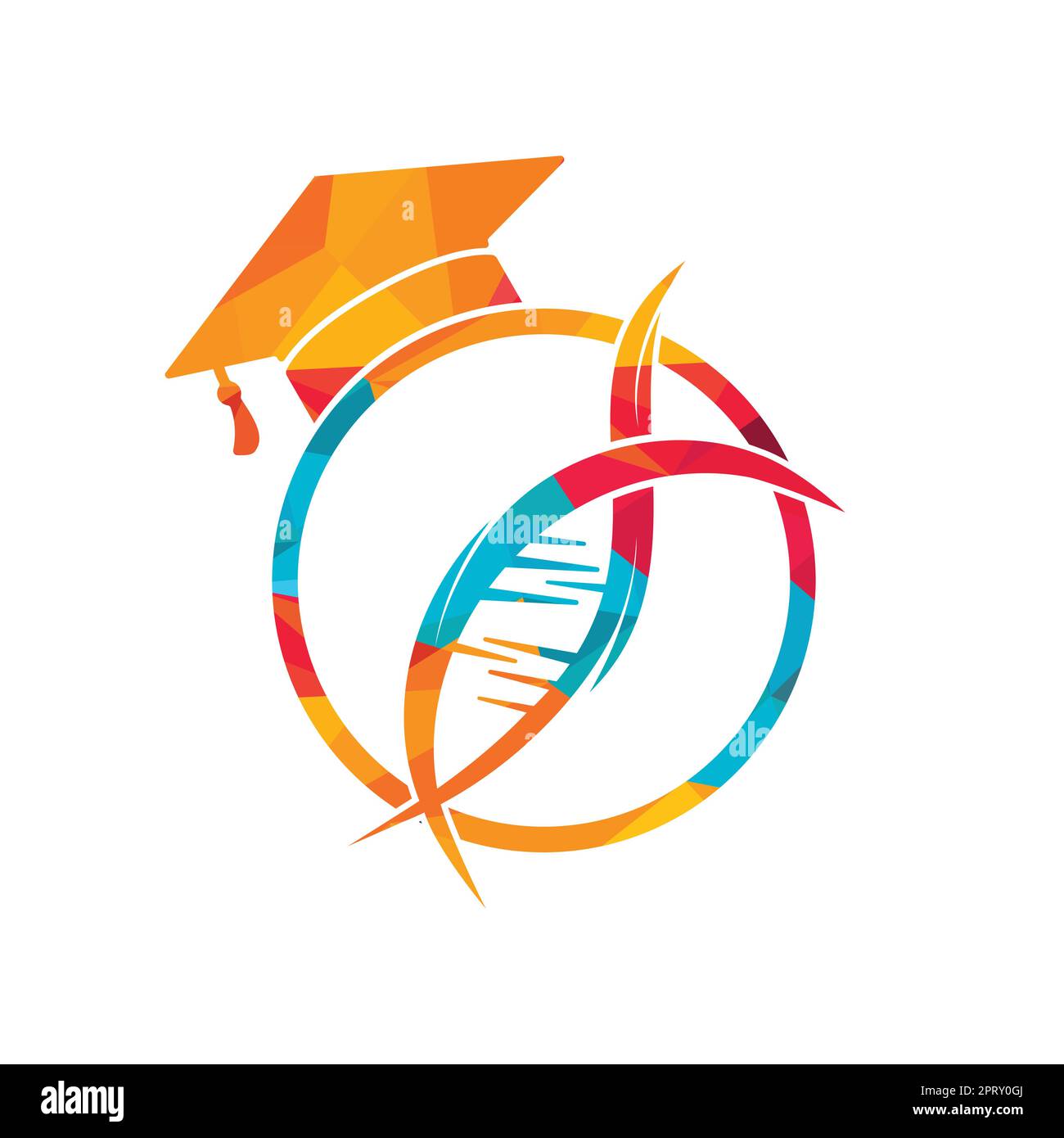 DNA graduation vector logo design. Science school vector logo concept ...