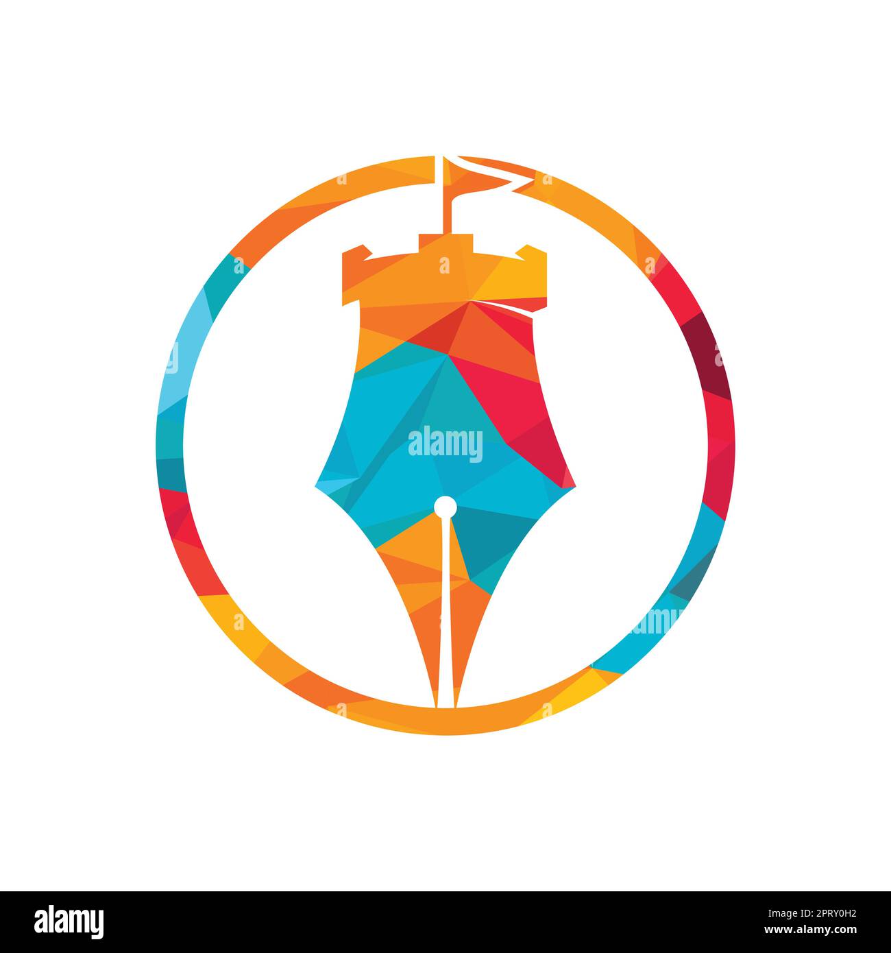 Castle pen education vector logo design. Castle writer logo design ...