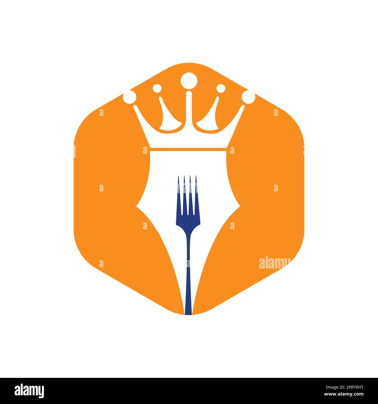 Food and restaurants logo design concept. Pen with crown and fork ...