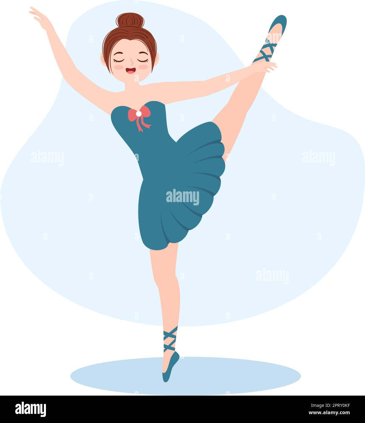 Ballet Template Hand Drawn Cartoon Flat Illustration Female Beautiful ...