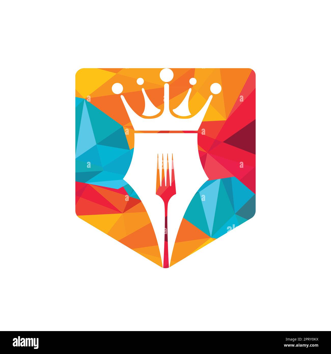 Food and restaurants logo design concept. Pen with crown and fork ...