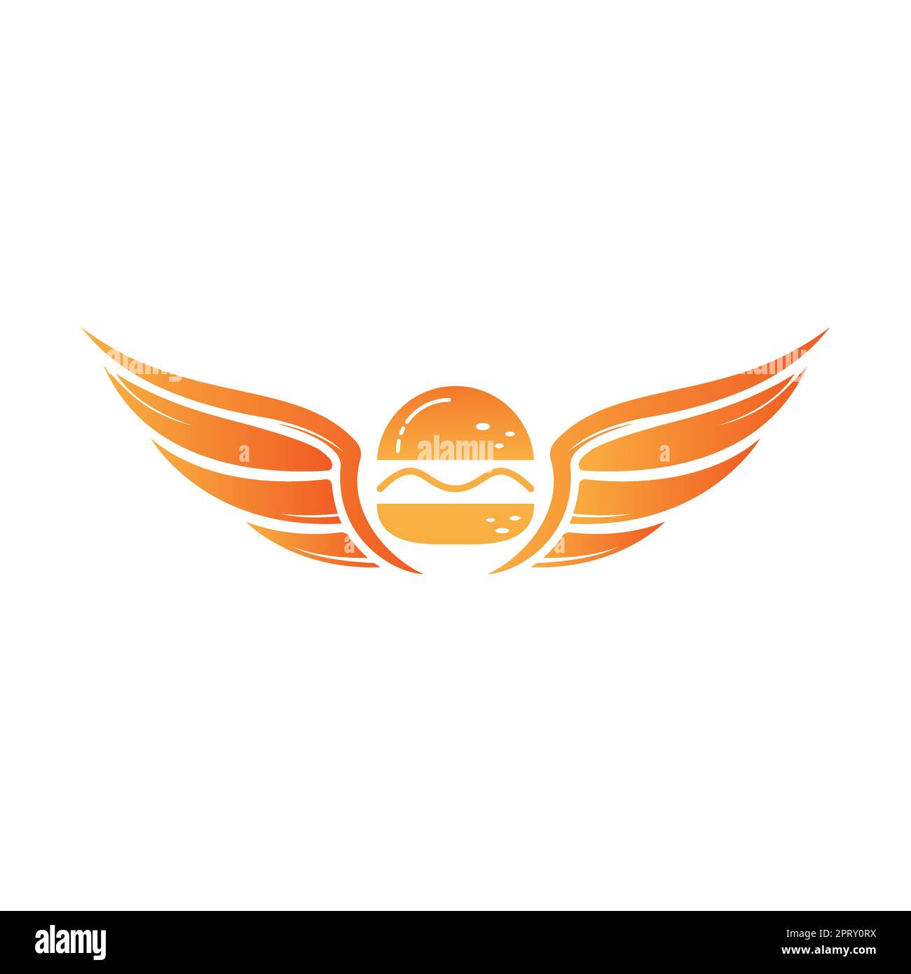 Angel burger logo with wings logo design. Flying burger logo concept ...