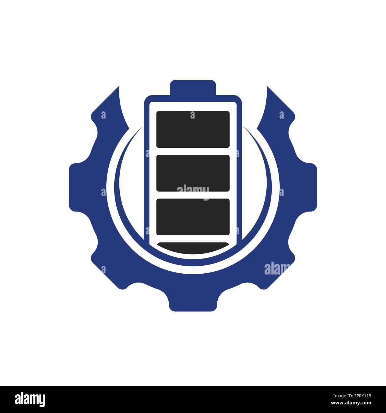 Industrial energy and power logo design concept. Battery and gear icon ...