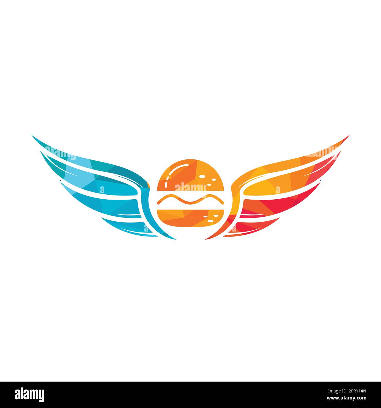 Angel burger logo with wings logo design. Flying burger logo concept ...