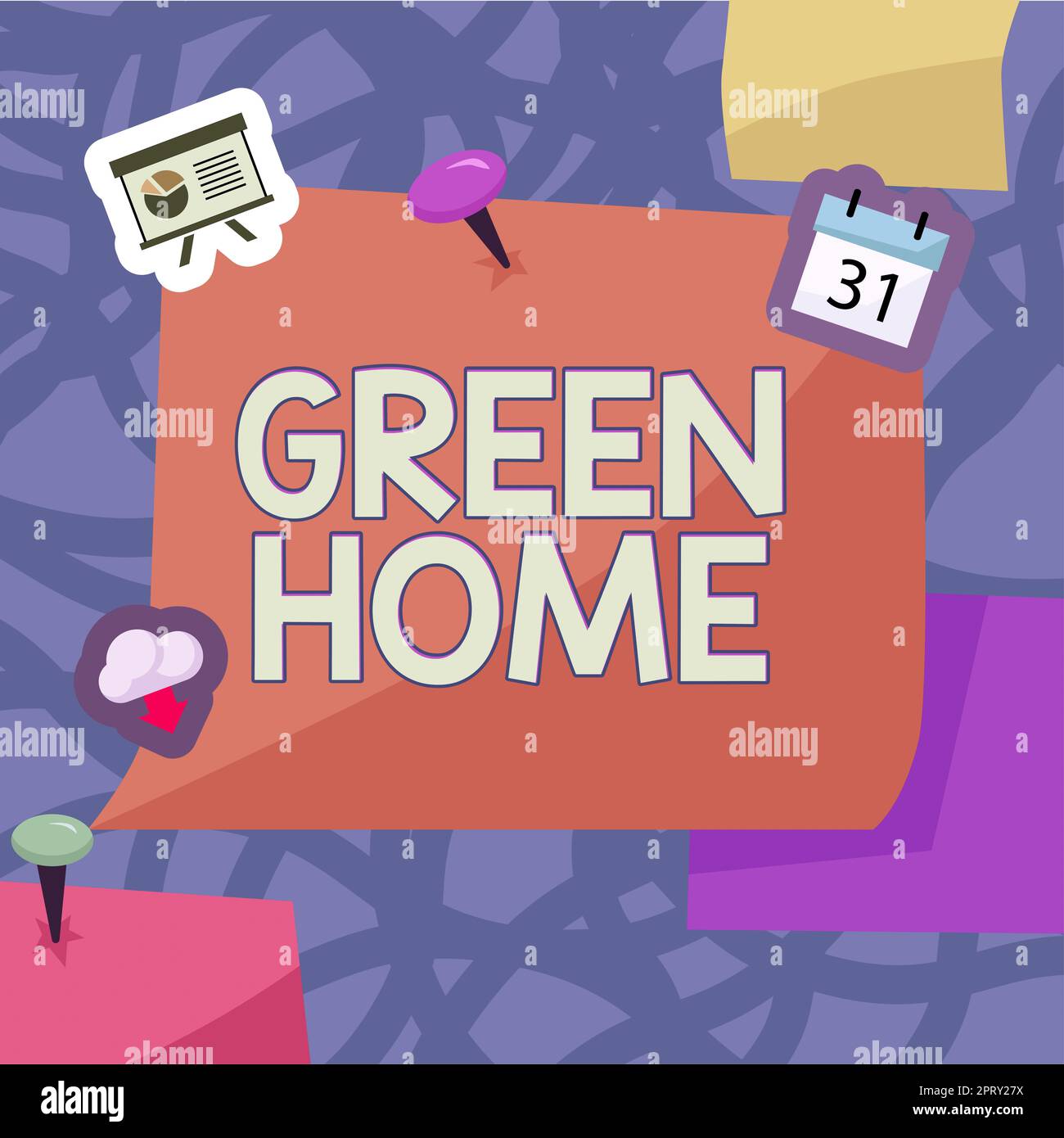 Handwriting text Green Home, Concept meaning An area filled with plants ...
