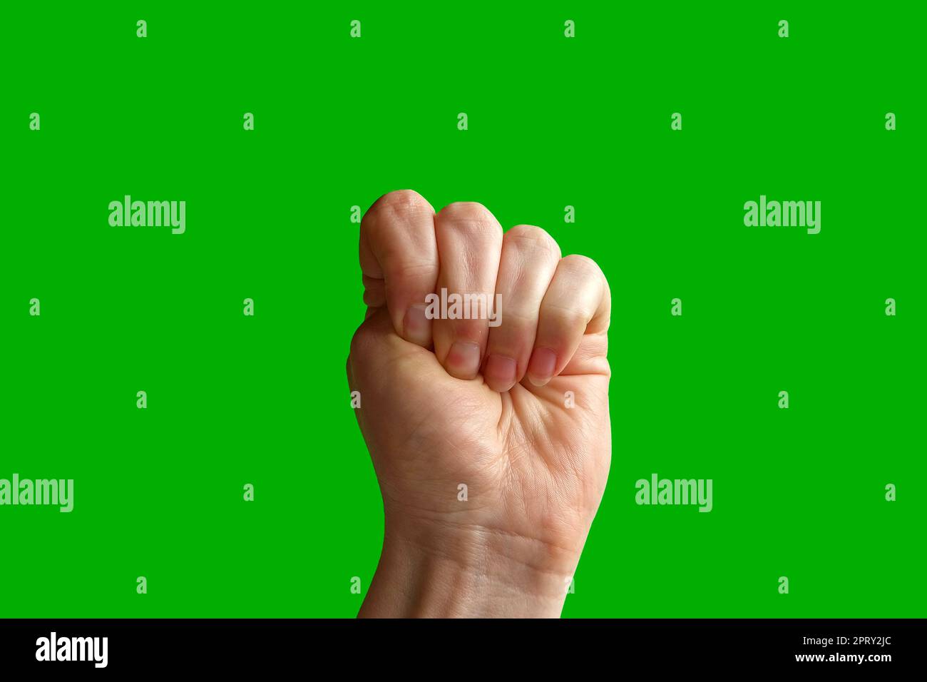 Female Hand with Beige Manicure making Rise Up Sign Symbol with her ...