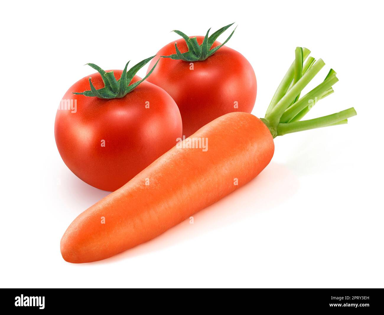 Carrot and Tomato isolated on a withe background Stock Photo - Alamy
