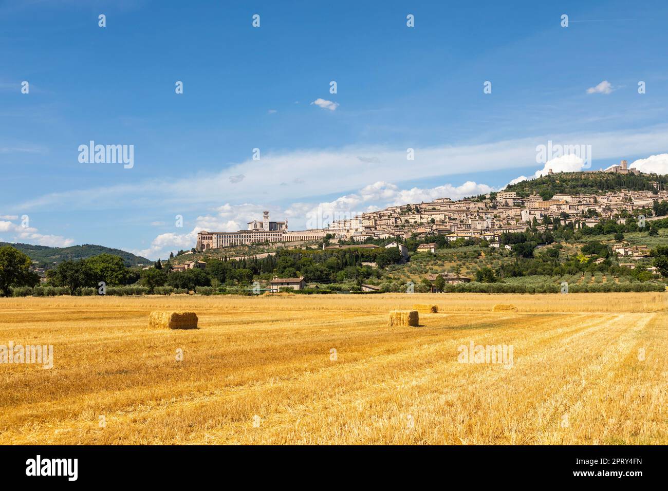 Assisi village in Umbria region, Italy. The town is famous for the most ...