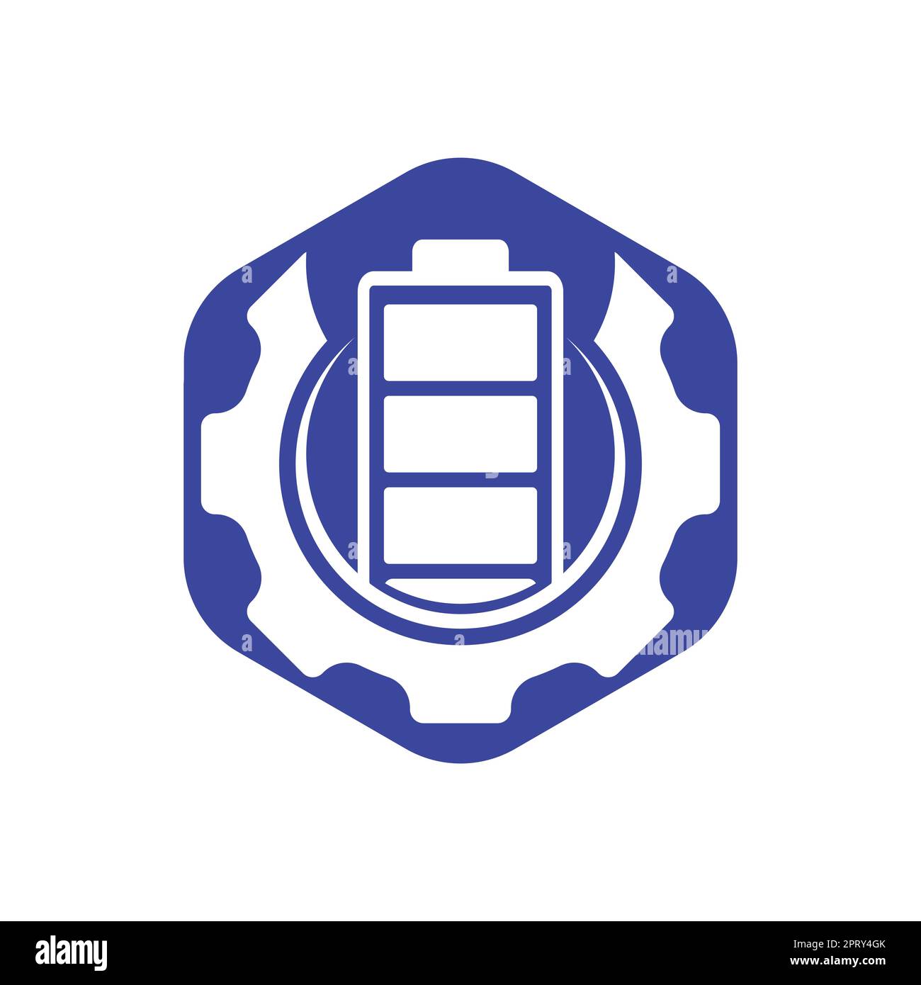 Industrial energy and power logo design concept. Battery and gear icon ...