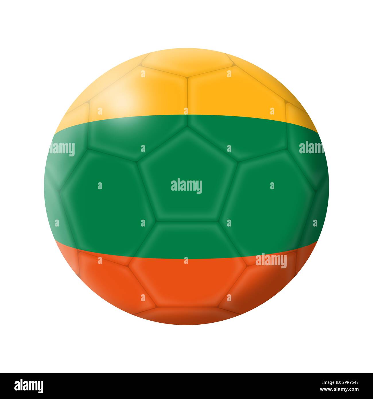 A Lithuania soccer ball football 3d illustration isolated on white with ...