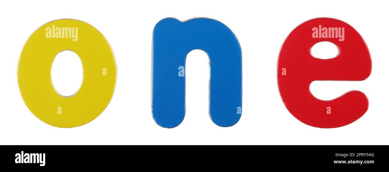 one coloured letters on white with clipping path concept Stock Photo ...