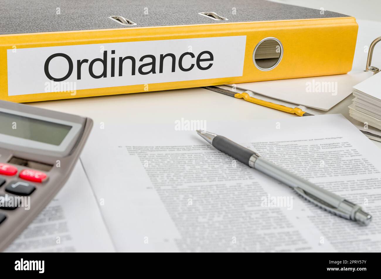 Folder with the label Ordinance Stock Photo - Alamy