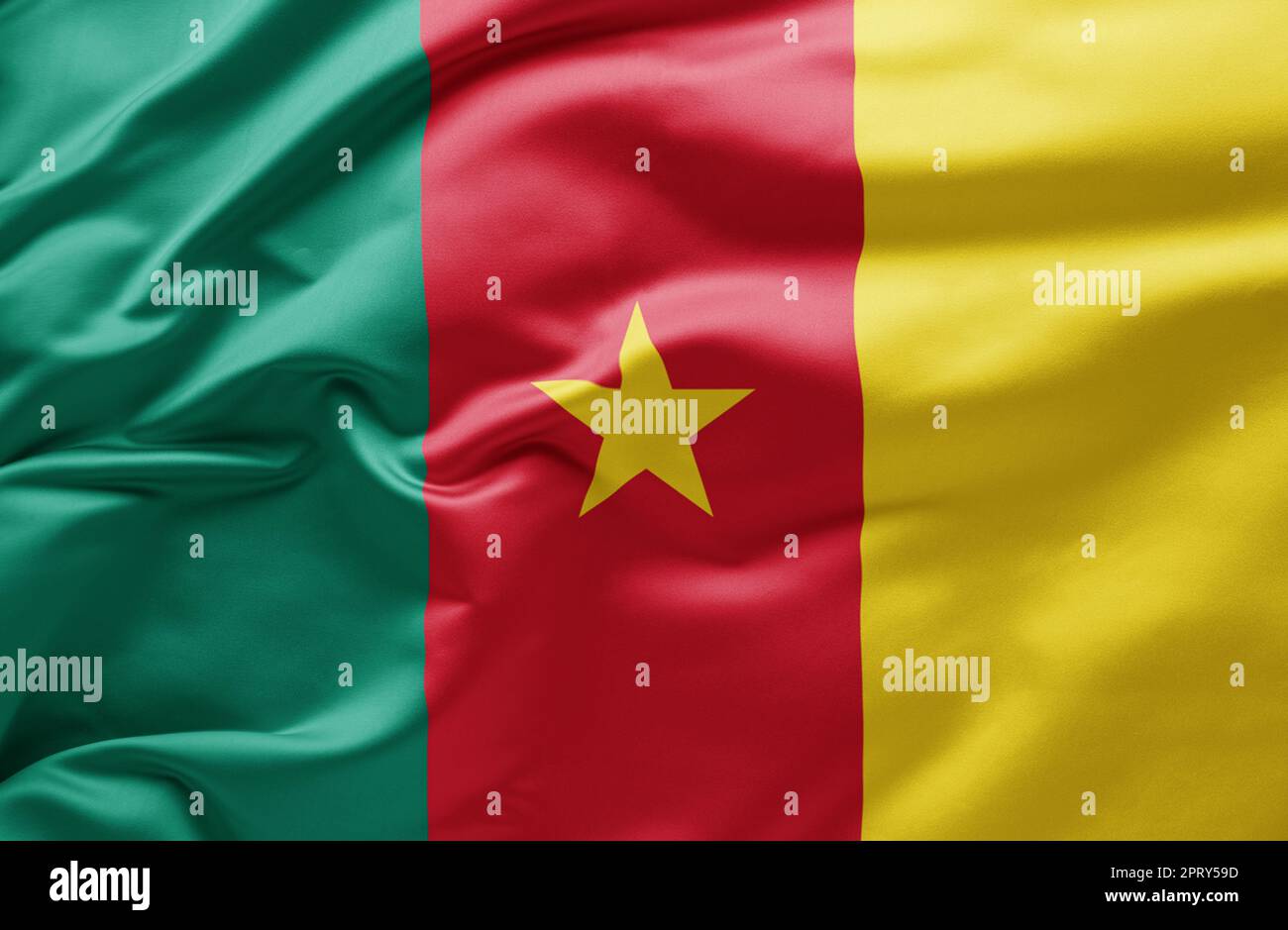 Waving national flag of Cameroon Stock Photo - Alamy