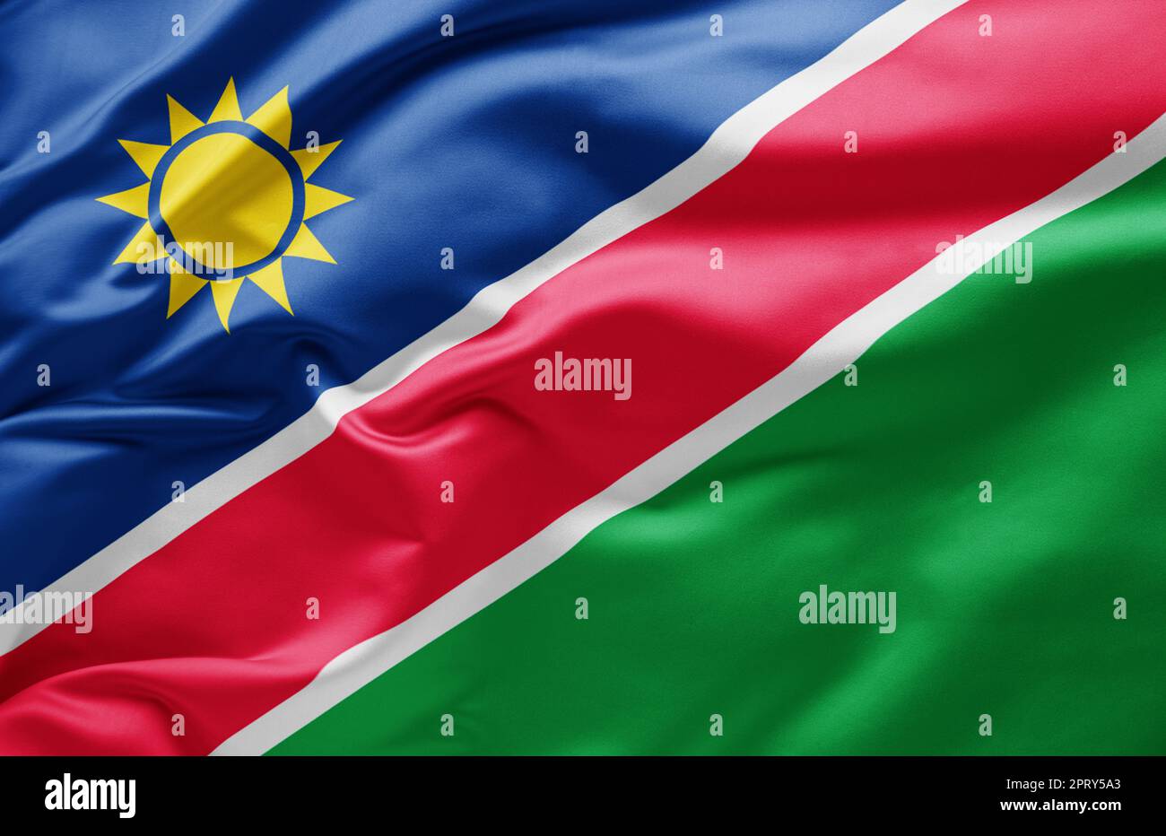 Waving national flag of Namibia Stock Photo - Alamy