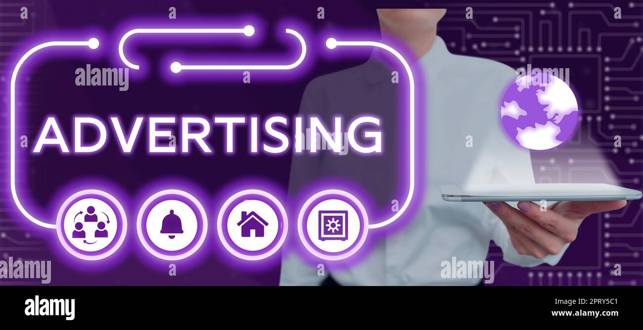 Conceptual caption Advertising, Word for action of calling attention of ... Conceptual caption Advertising, Word for action of calling attention of ...