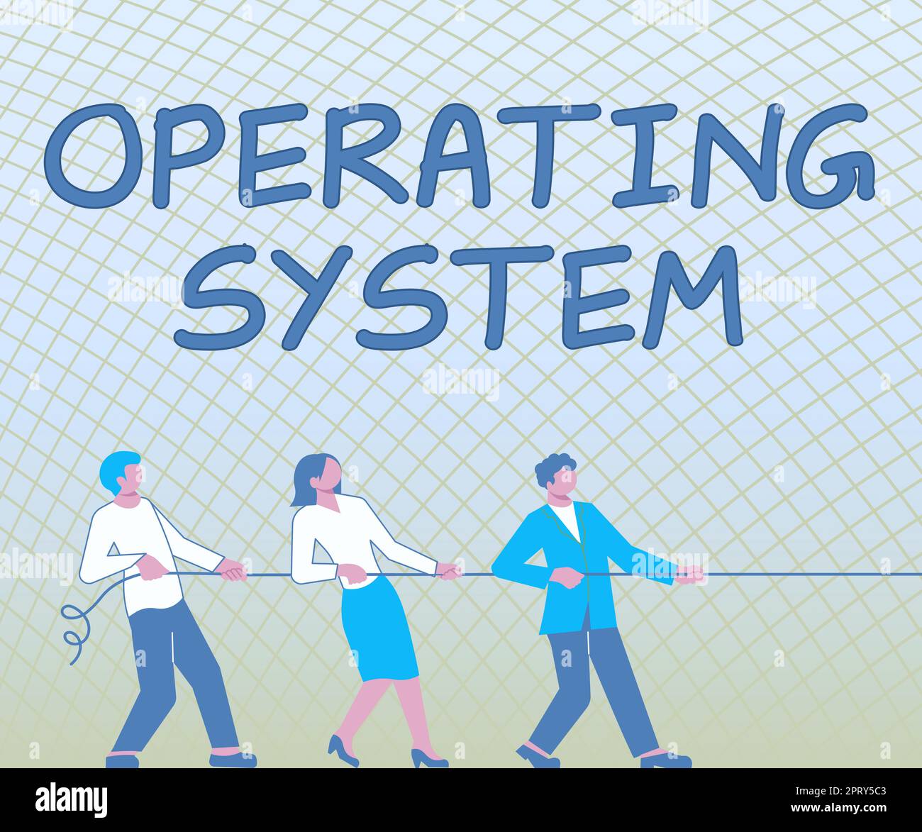 Hand writing sign Operating System, Word Written on software that ...