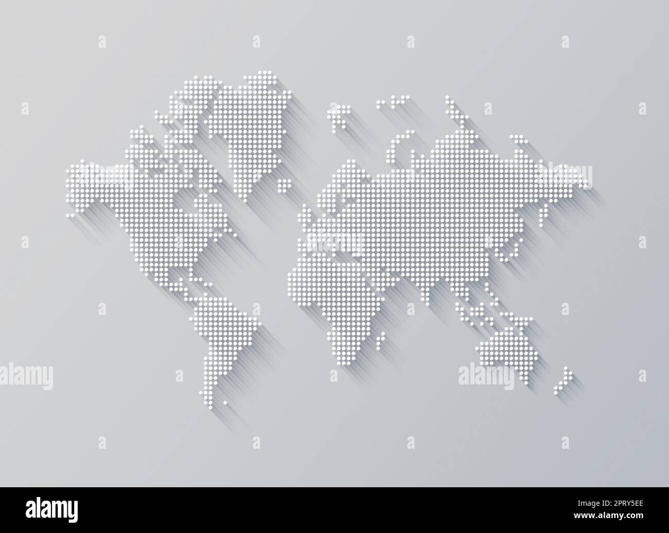 Illustration of a world map made of dots isolated on a white background ...