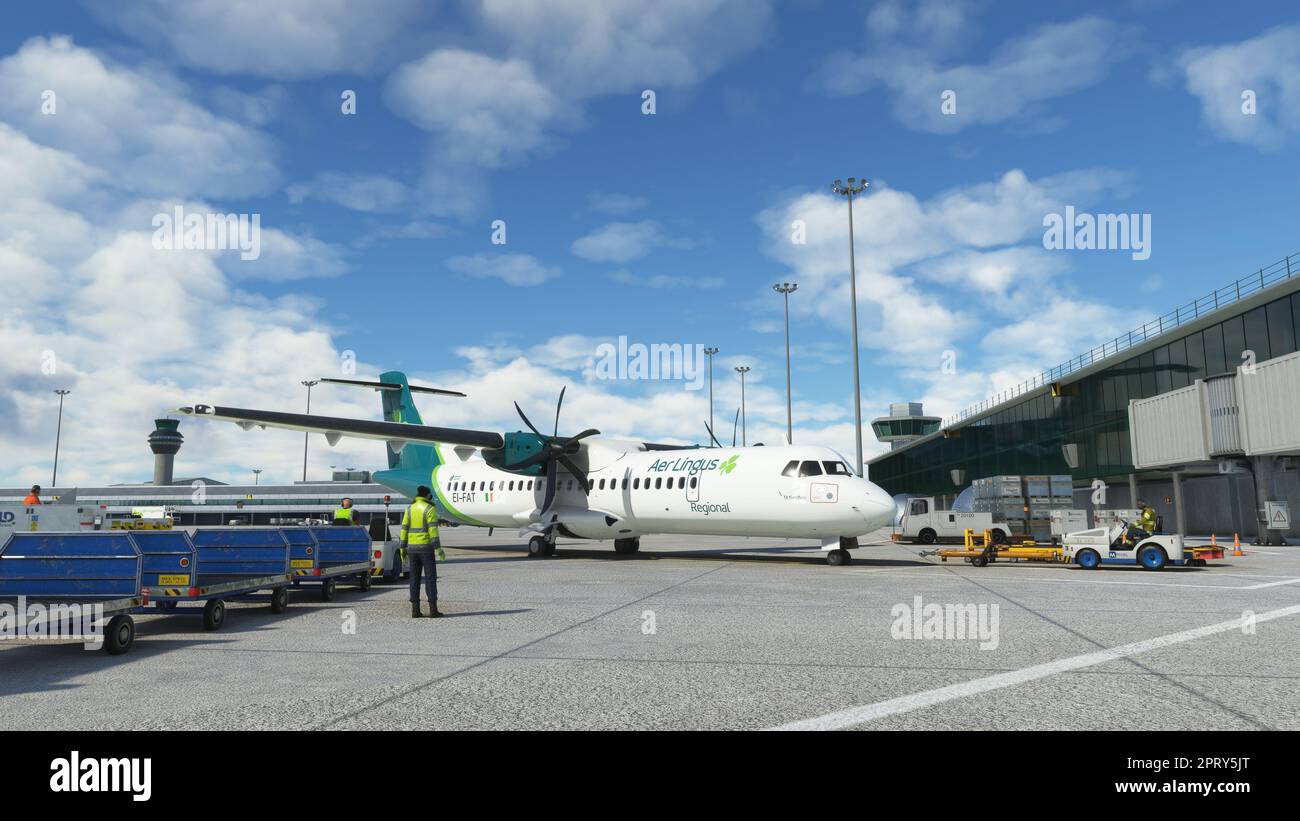 Asobo ATR 72-600 Aer Lingus at Dublin Airport Stock Photo - Alamy