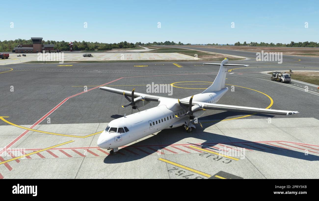 Asobo ATR 72-600 Blank livery taking off from Mahon, Menorca bound for ...