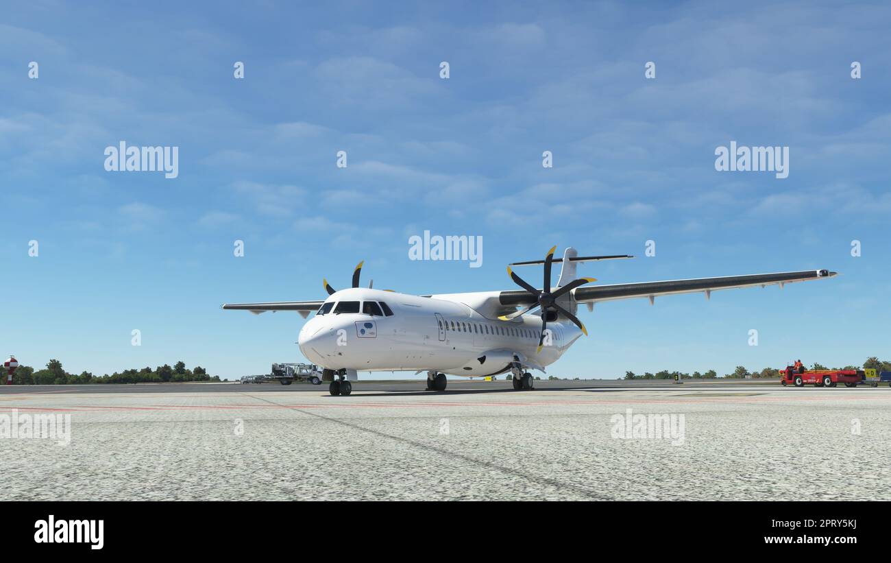 Asobo ATR 72-600 Blank livery taking off from Mahon, Menorca bound for ...