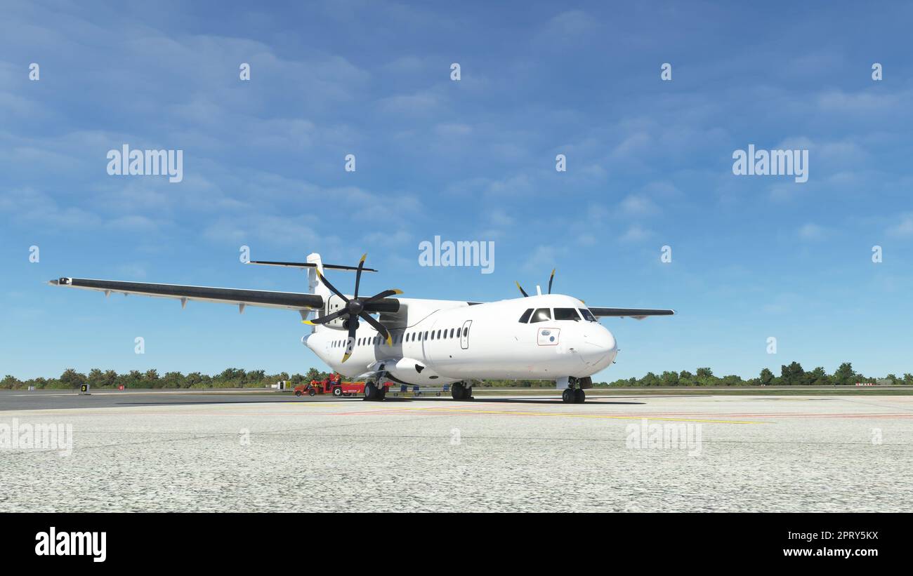Asobo ATR 72-600 Blank livery taking off from Mahon, Menorca bound for ...