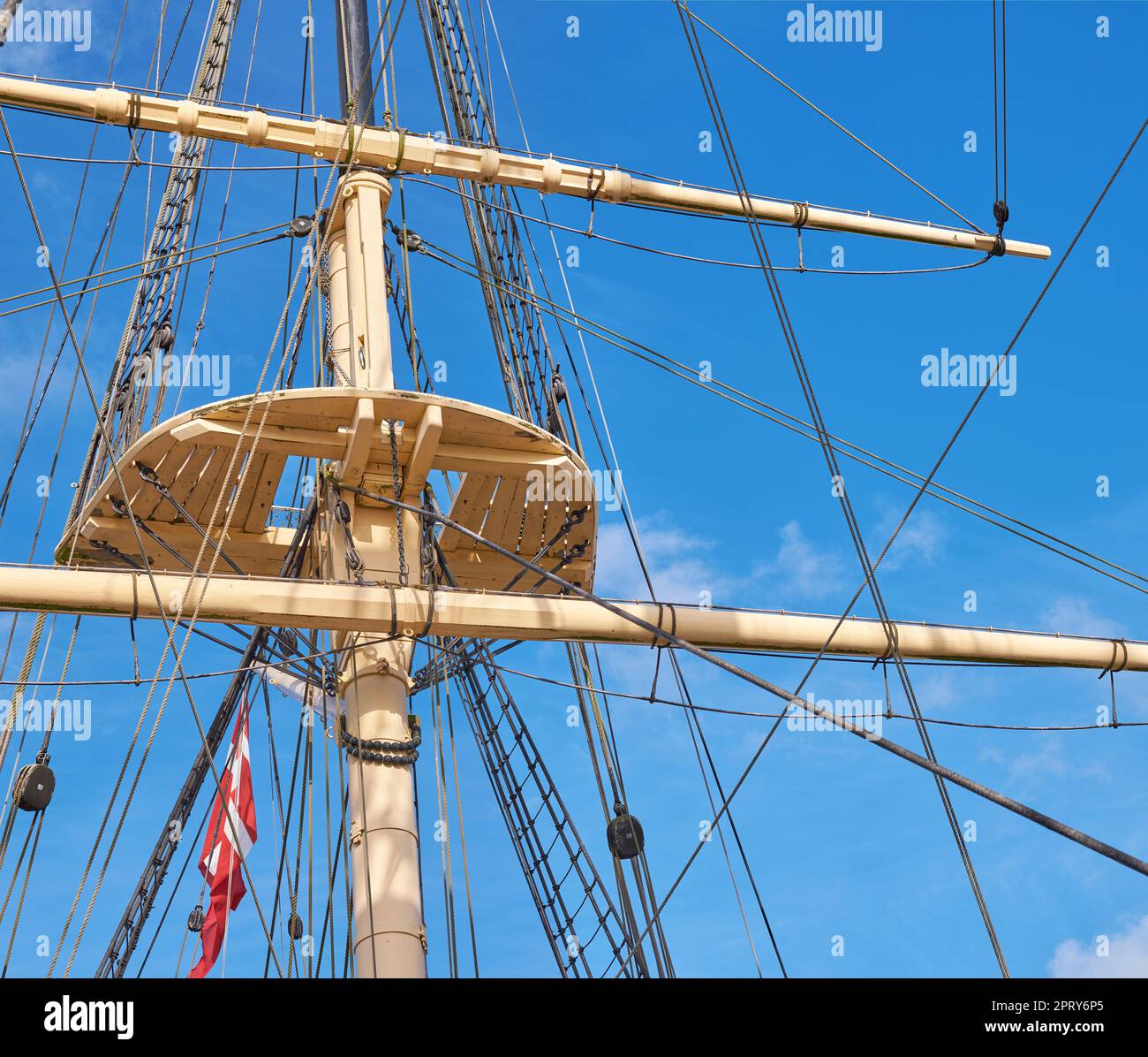 The Historical sailboat Fregatten Jylland - National treasure. Detail ...