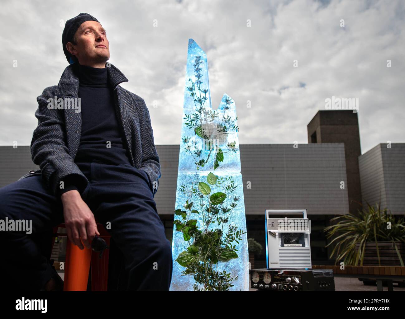 EDITORIAL USE ONLY Artist Erland Cooper unveils 'Glacier', an 8ft high ...