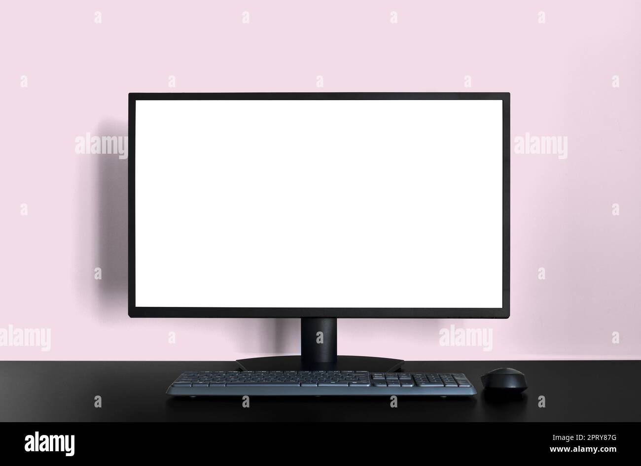 Laptop blank screen pink desk hi-res stock photography and images - Alamy