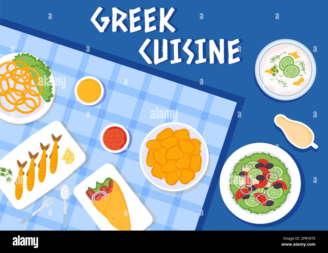 Greek Cuisine Restaurant Set Menu Delicious Dishes Traditional or ...