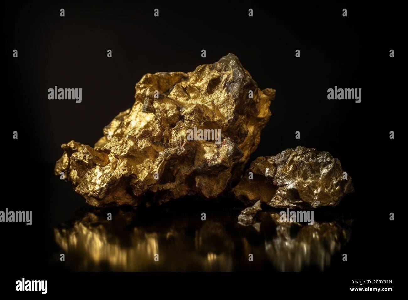 Gold Nugget, large and with a rough rocky look Stock Photo - Alamy