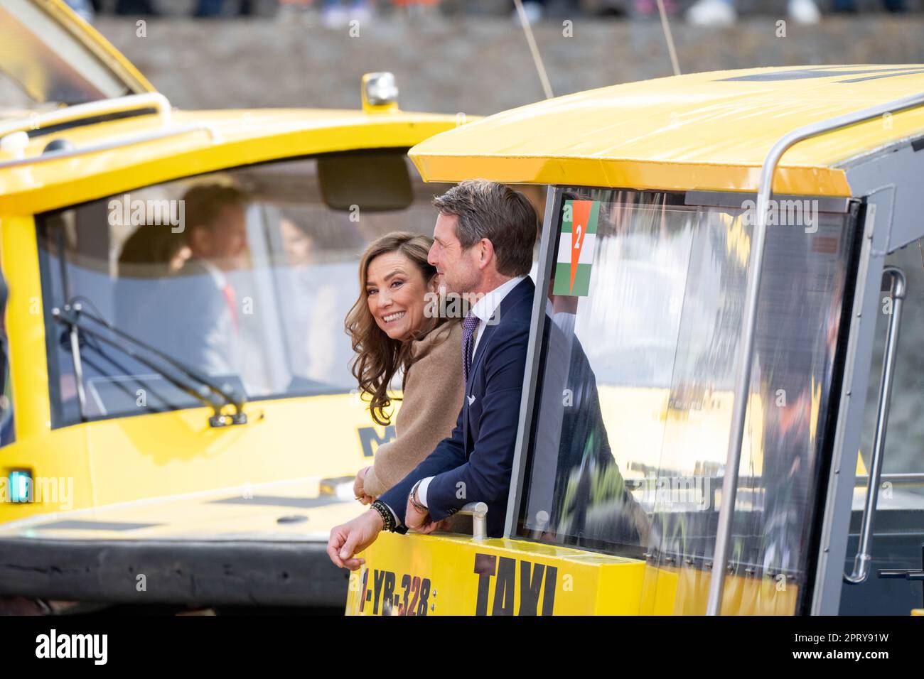 ROTTERDAM - 27/04/2023, Prince Maurits and Princess Marilene on a water ...