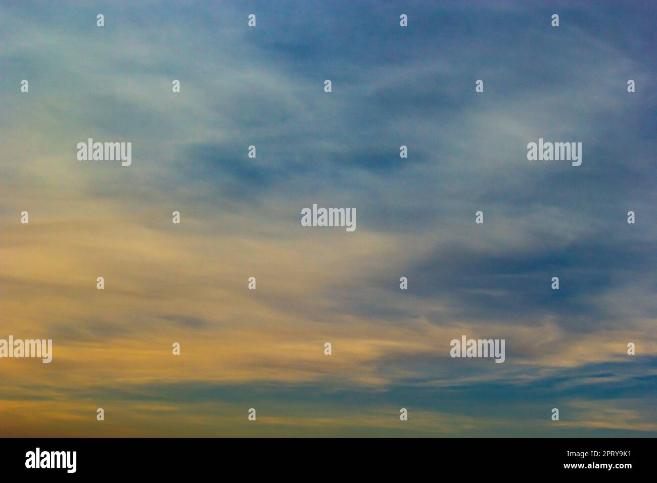 sunset sky with multicolor clouds. Dramatic twilight sky background ...