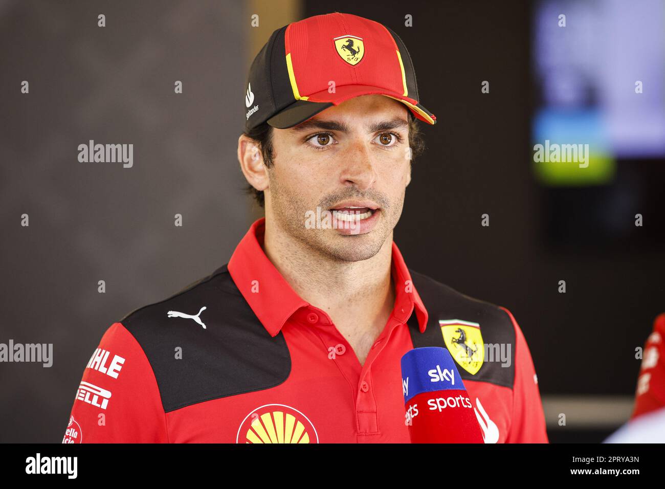 SAINZ Carlos (spa), Scuderia Ferrari SF-23, portrait during the Formula 1 Azerbaijan Grand Prix ...