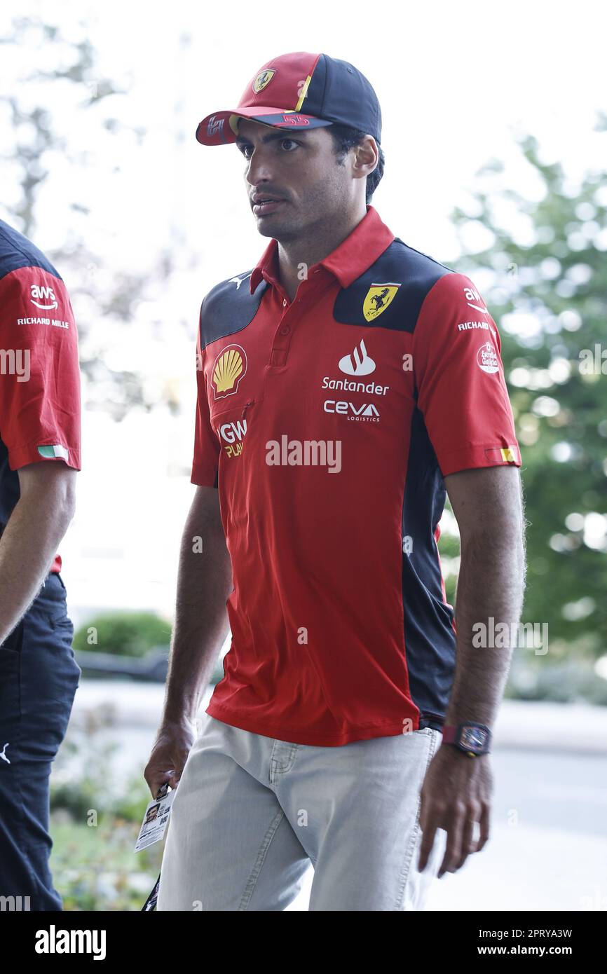 SAINZ Carlos (spa), Scuderia Ferrari SF-23, portrait during the Formula 1 Azerbaijan Grand Prix ...