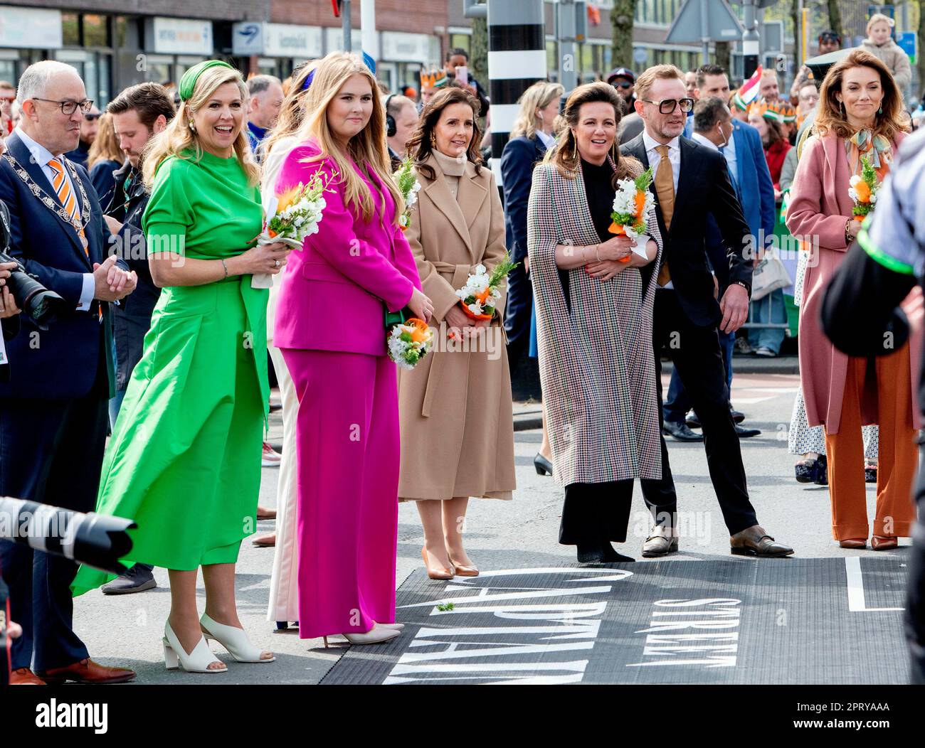 Rotterdam, Niederlande. 27th Apr, 2023. Queen Maxima, Princess Amalia ...