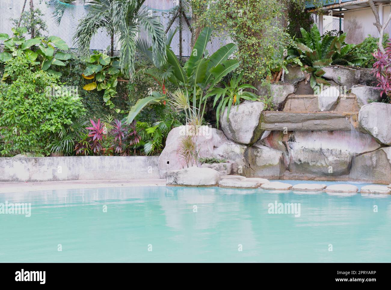 Swimming pool with landscaping Stock Photo - Alamy