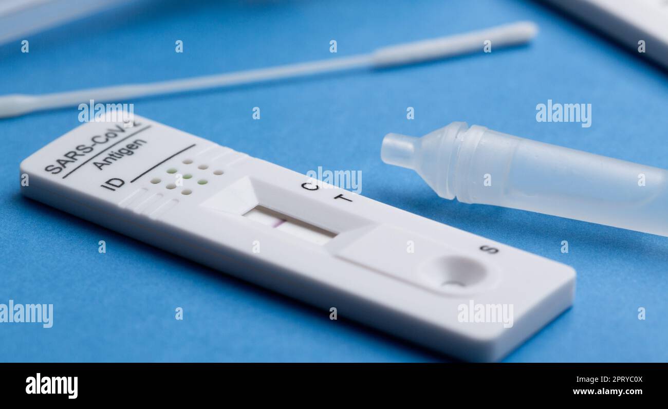 Express corona test. Negative covid antigen test Stock Photo - Alamy