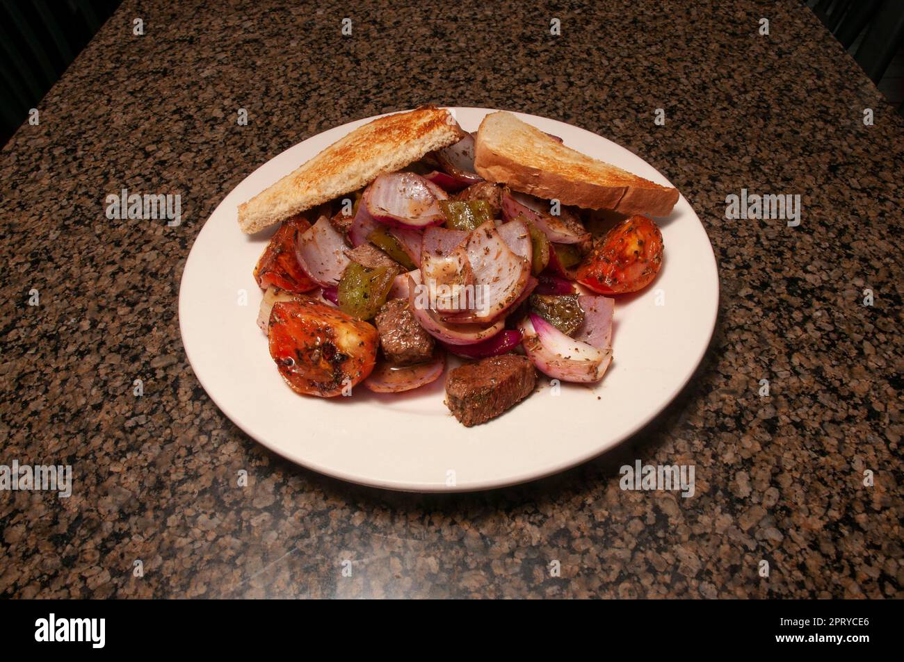 Delicious and authentic dish known as the Mediterranean steak kebab ...