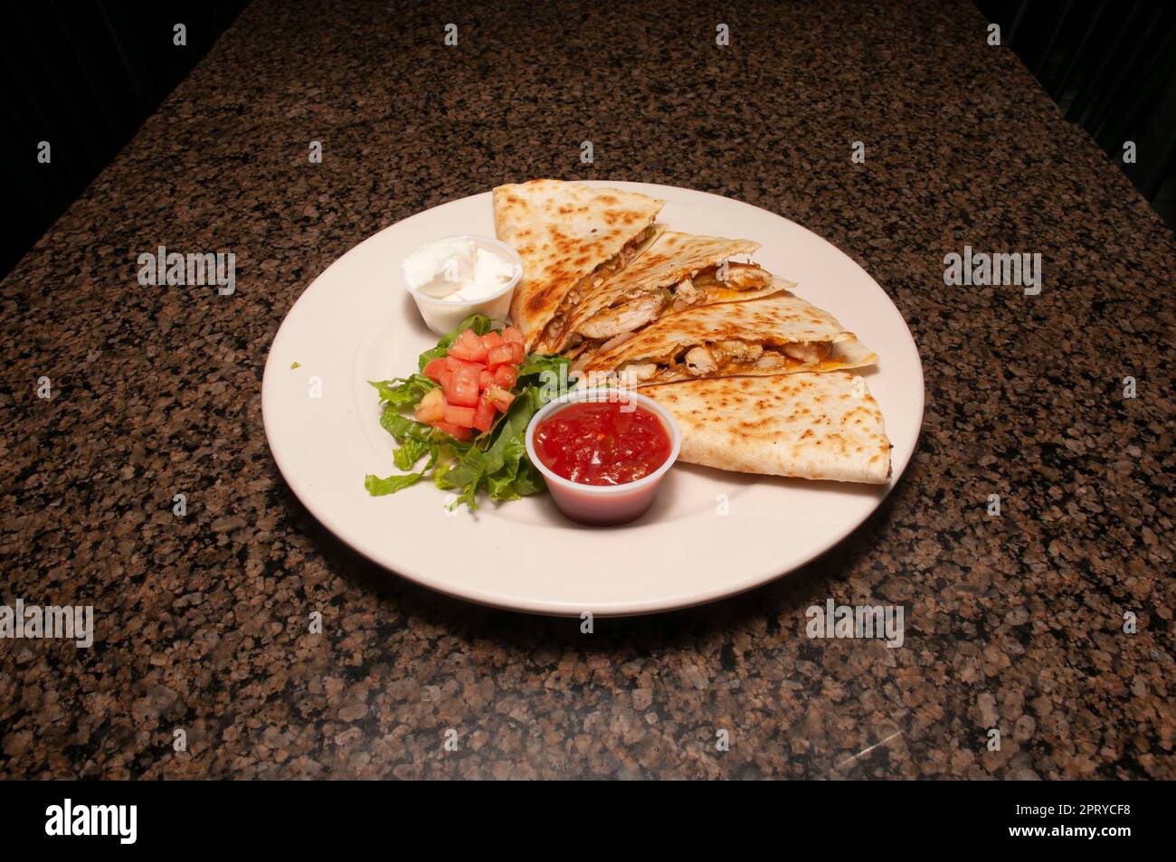 Traditional mexican delicacy known as a chicken quesadilla Stock Photo ...