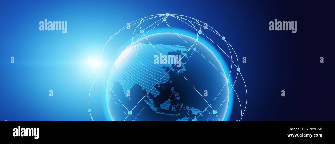 Global connection concept. Planet earth network sphere. 3d rendering ...