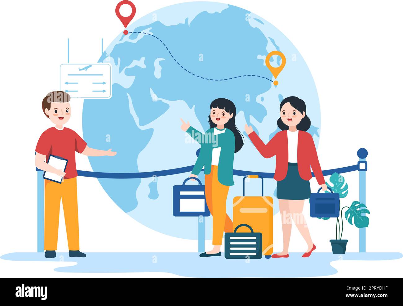 Immigration Template Hand Drawn Cartoon Flat Illustration of Document ...