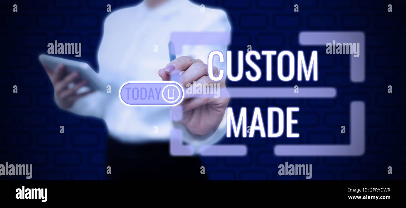 Text caption presenting Custom Made, Concept meaning personalized ...