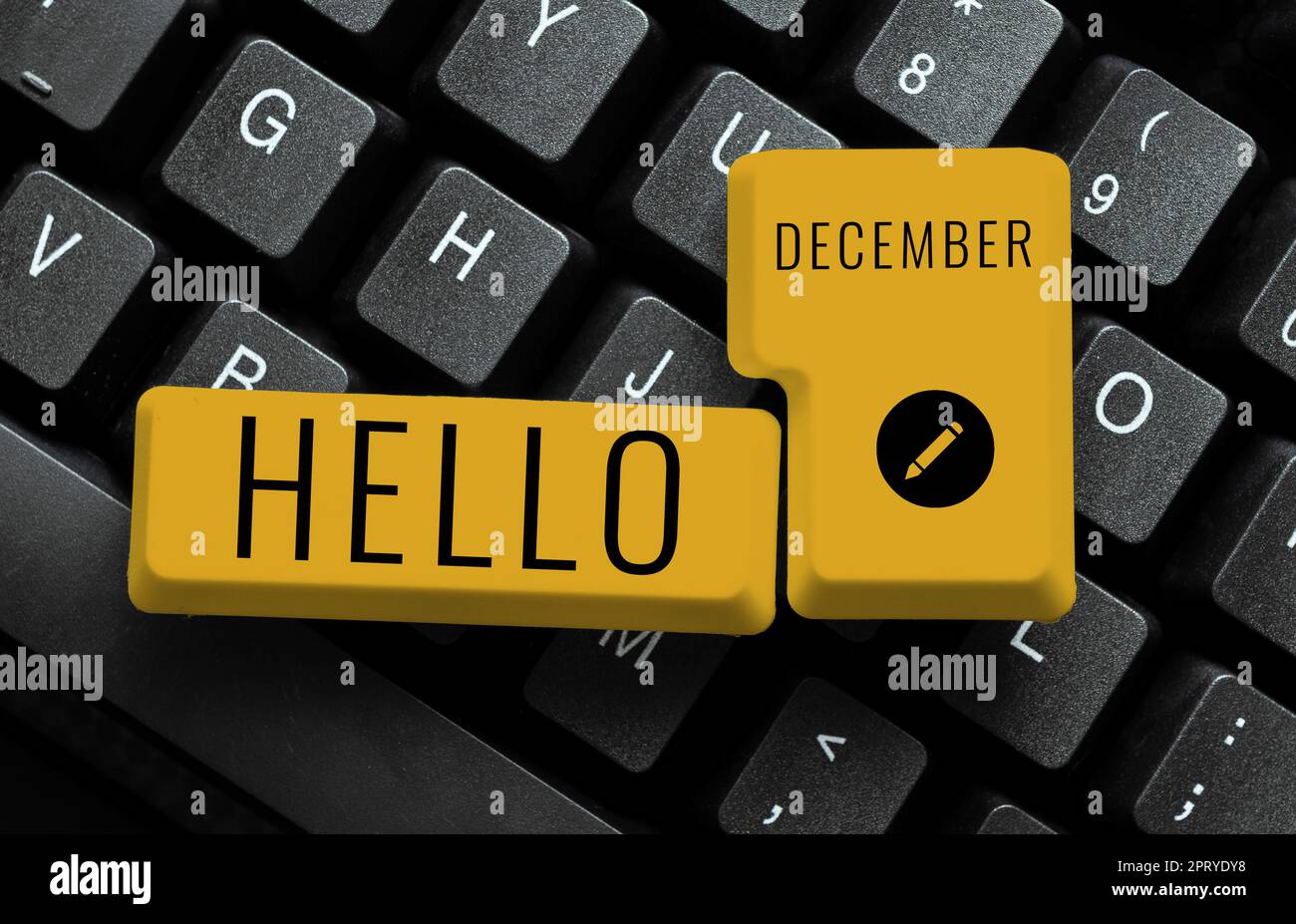 Conceptual caption Hello December, Business concept greeting used when ...