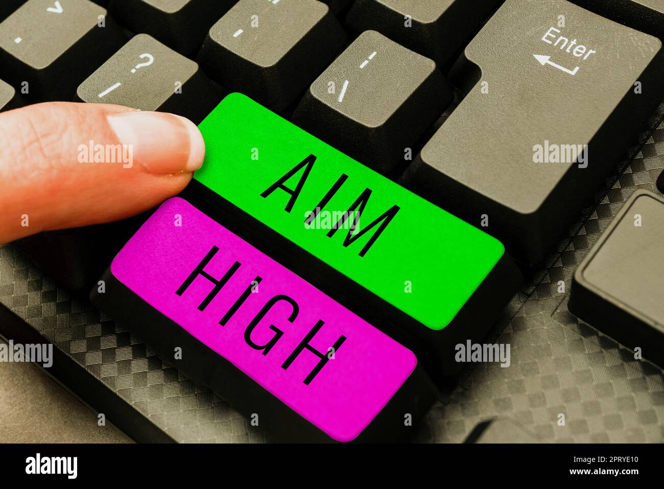 Conceptual display Aim High, Word Written on go for best job school or ...