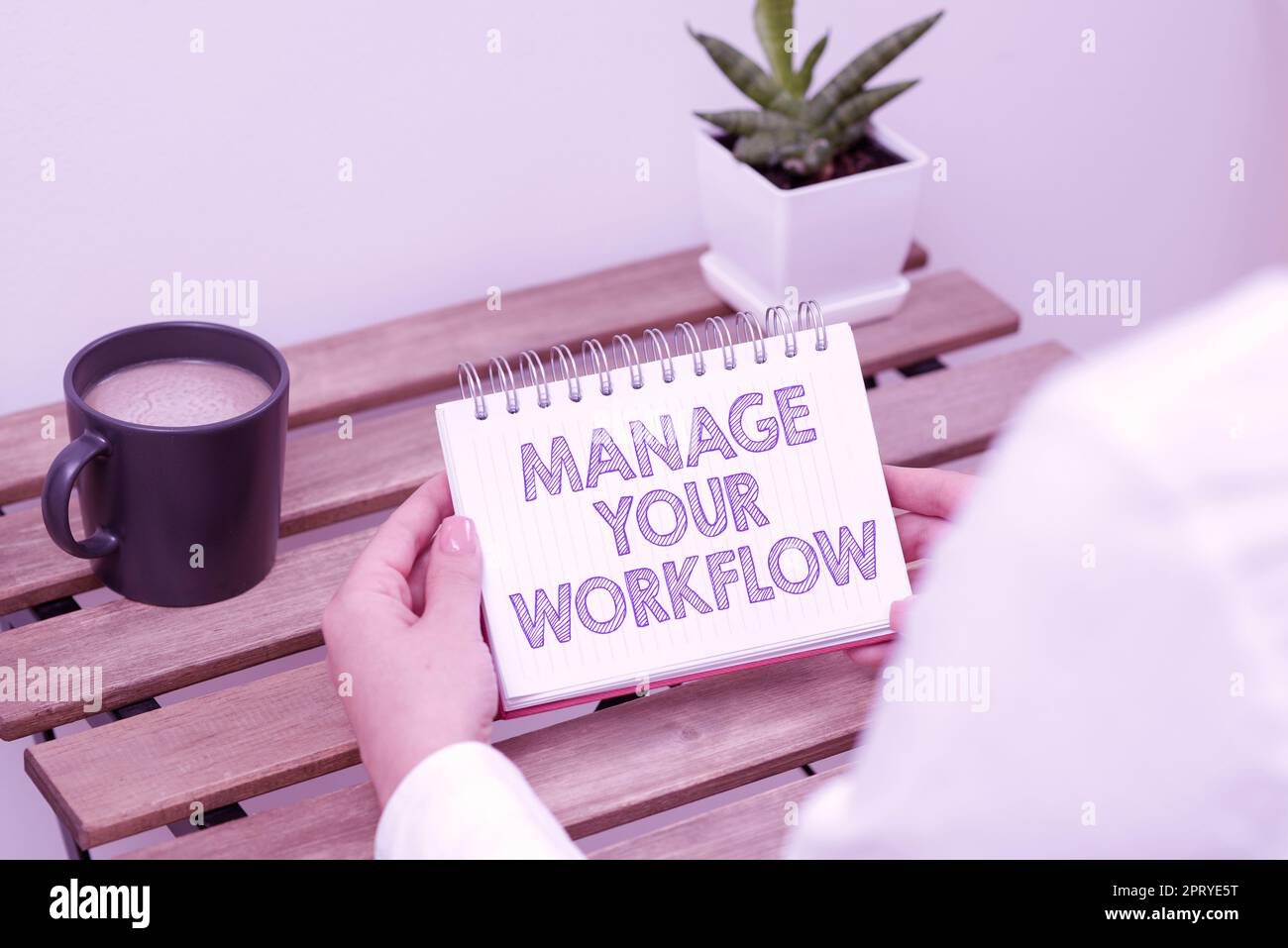 Sign displaying Manage Your Workflow, Word for Workforce organization ...