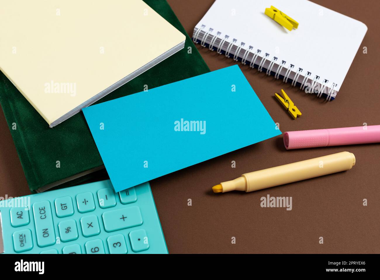 Multiple Assorted Collection Office Stationery Photo Placed Over Table ...